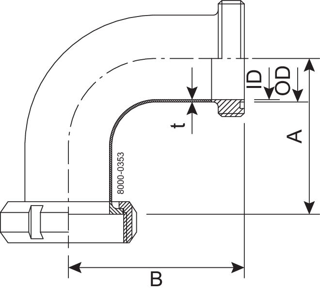 BEND LINER/MALE 38-SB-304L